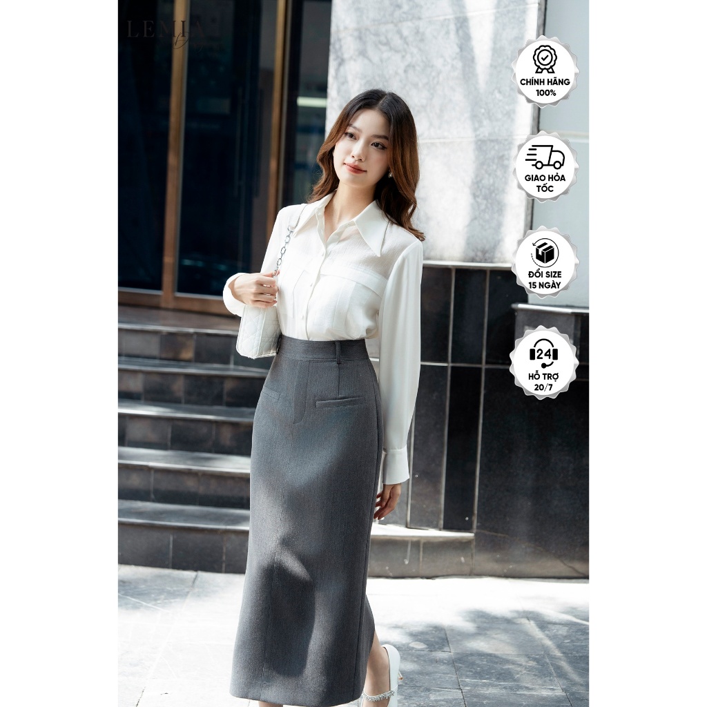 Áo Sơ Mi Cổ Đức Dài Tay Thanh Lịch Thời Trang by LEMIA Design - 23A377 ...