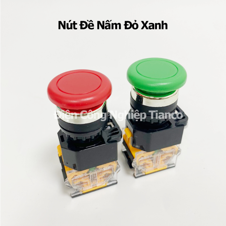 Công tắc nhấn nhả , nút nhấn nấm LA38 phi 22mm đầu nấm dù | Shopee Việt Nam