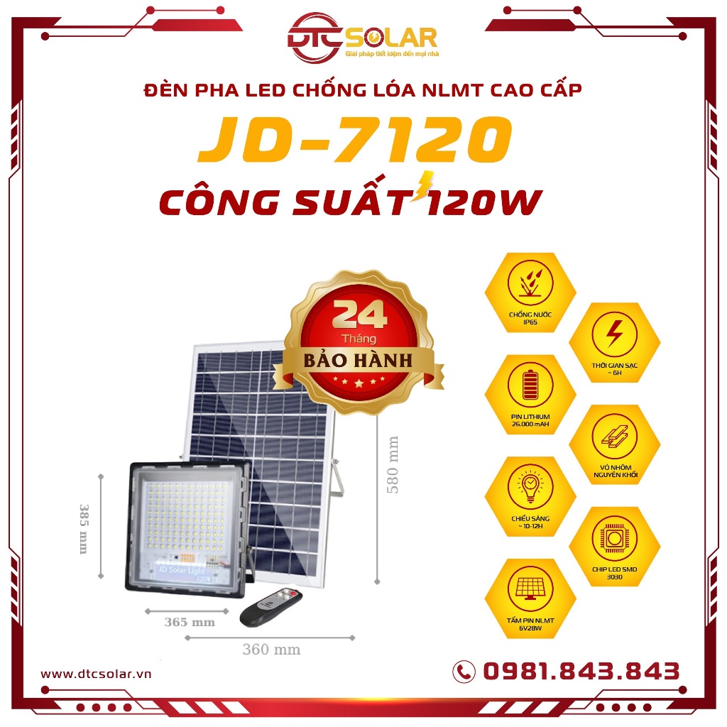 Đèn năng lượng mặt trời, đèn LED chống chói chính hãng 120w công suất ...