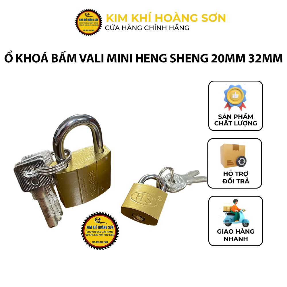 Ổ khoá bấm vali mini Heng Sheng bằng đồng thau kích thước 20 - 32mm nhỏ ...