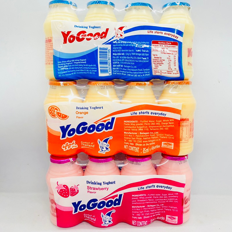 Sữa chua uống men vi sống Yogood (lốc 4 chai 85mlx4) | Shopee Việt Nam