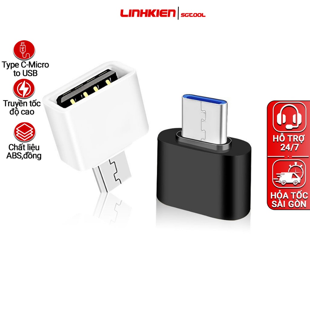 Đầu chuyển USB type C ra USB 2.0/ Micro USB ra USB cáp OTG | Shopee ...