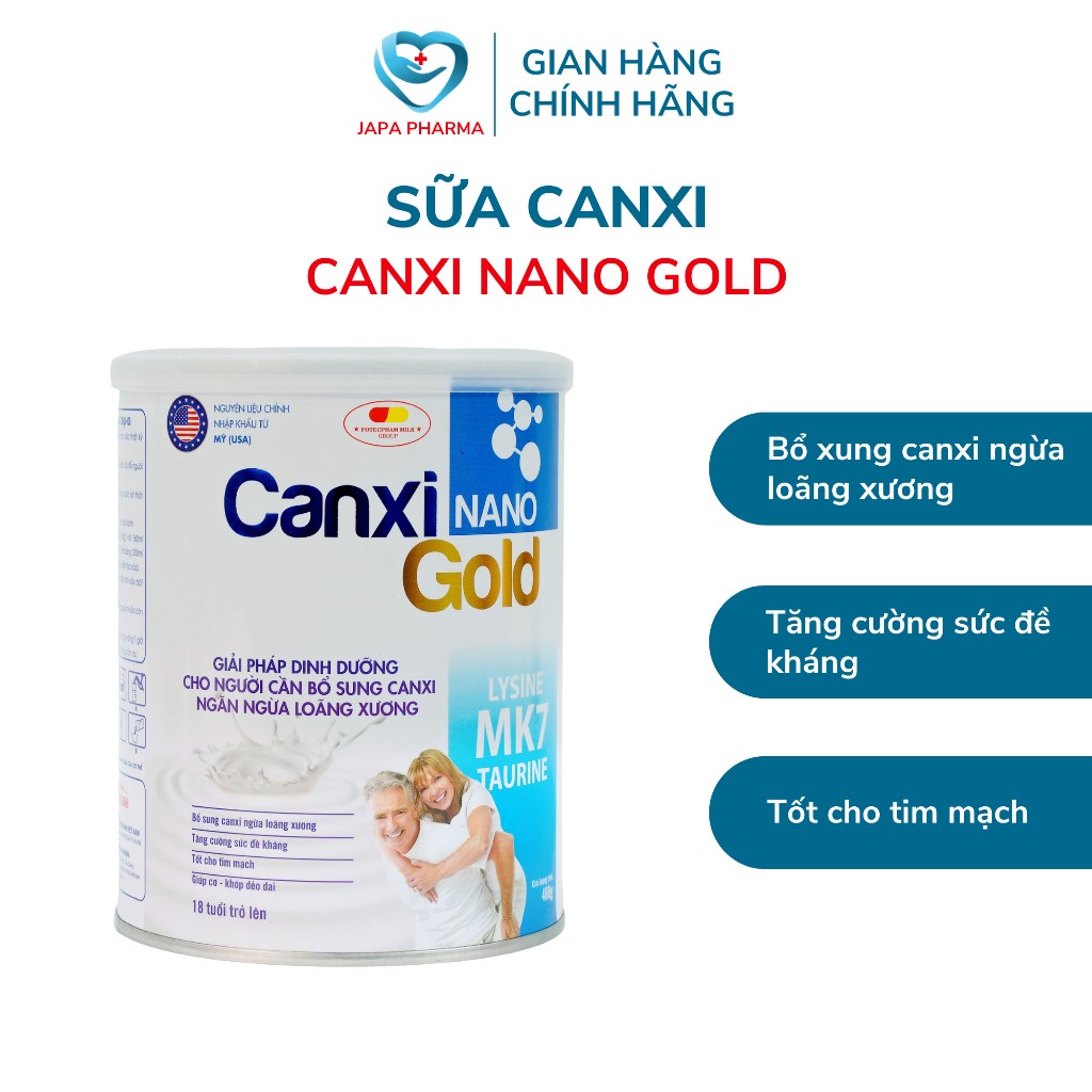 Sữa bột Canxi Nano Gold sữa Công thức Xương khớp bổ sung canxi giúp xương chắc khỏe cho người ...