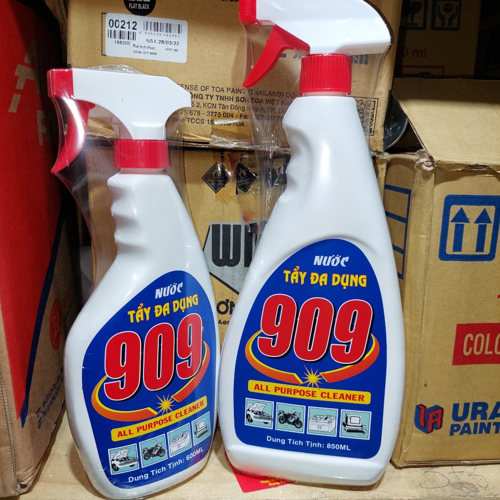 Tẩy đa năng 909 loại lớn 850ml/600ml, Nước tẩy đa dụng 909 Kim Phát chai lớn 850ml, tẩy trên mọi ...