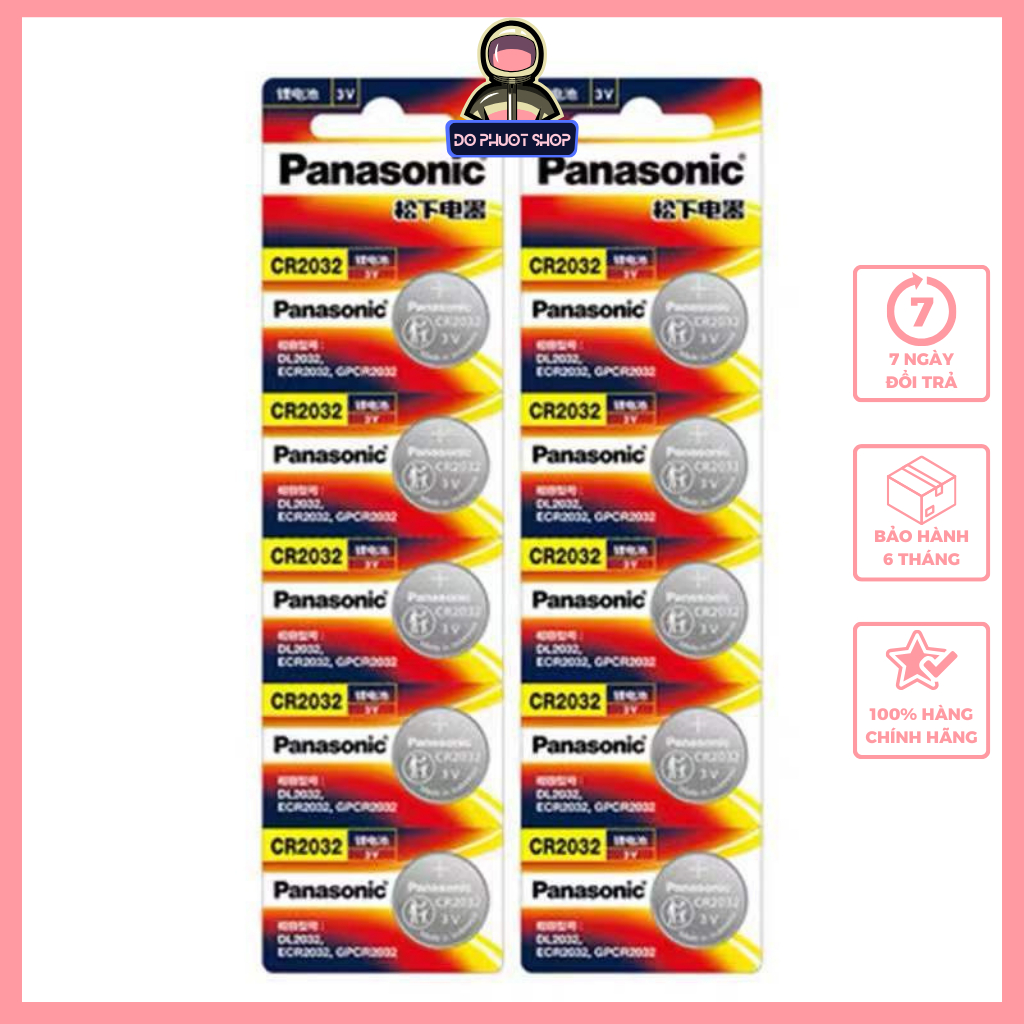 Vỉ 5 Viên Pin Cmos CR2032 / CR2016 / CR2025, Pin Khuy Cúc Áo Panasonic ...