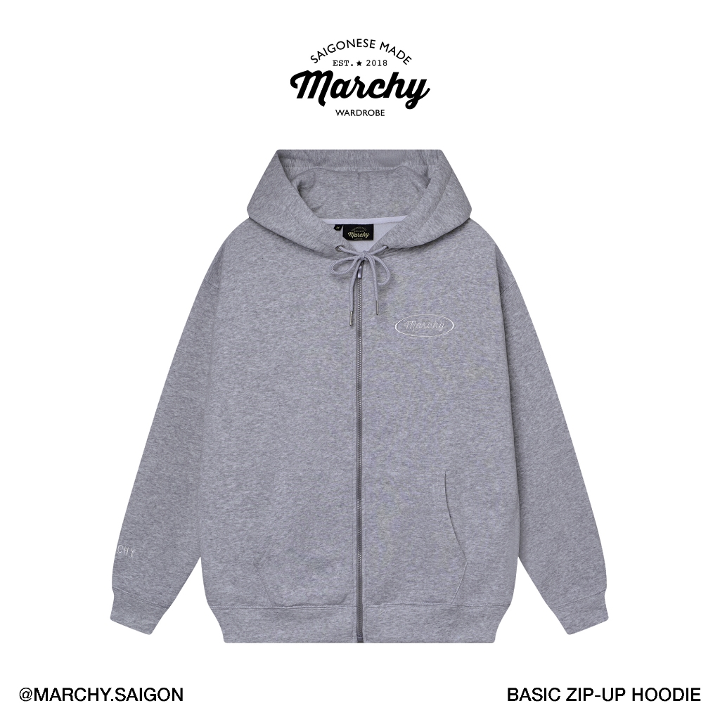 MARCHY - Basic Zip-up Hoodie - Áo khoác dây kéo | Shopee Việt Nam