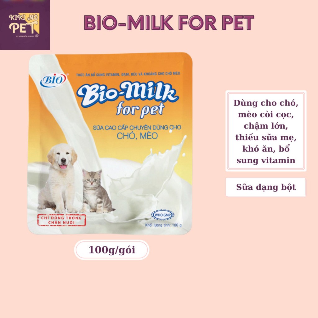 Sữa Dinh Dưỡng Cho Chó Mèo BIO-MILK For Pet Gói 100G Dành Cho Thú Cưng ...