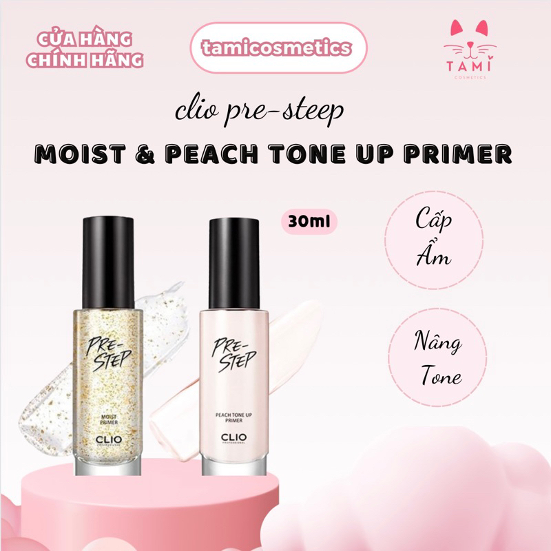 Kem Lót Cấp Ẩm Nâng Tone Clio Pre-Step Moist Primer & Peach Tone Up ...