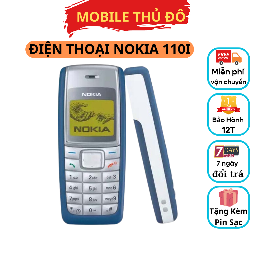 Điện thoại đen trắng Nokia 110i chính hãng Main Zin Màn Zin - Tặng Kèm ...