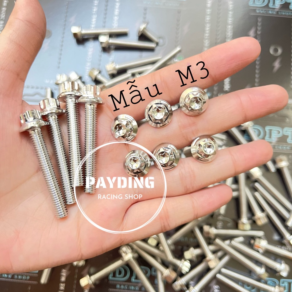 Ốc 6li inox 304 mẫu M3 từ 1phân đến 9phân gắn cho các dòng xe | Shopee ...