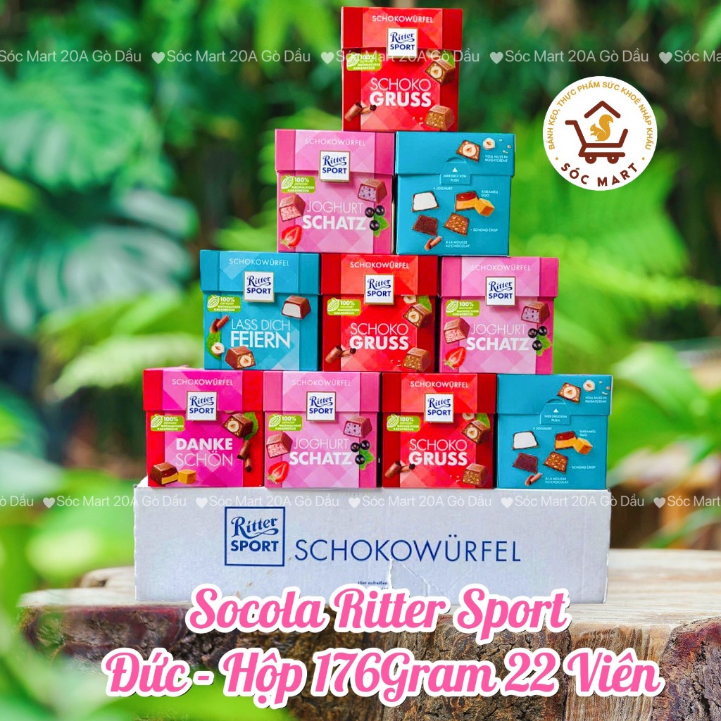Kẹo Socola Ritter Sport Đức Mix Sữa Chua ⚡ SIÊU NGON ⚡ SIÊU CHẤT LƯỢNG ...