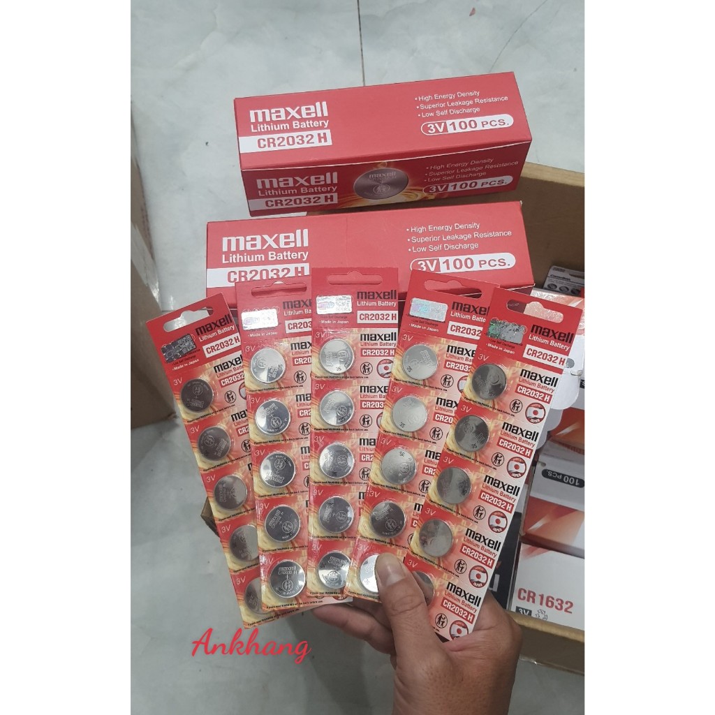 Combo 5 vỉ (25 viên) pin CMOS CR2032 / CR 2032 3V Maxell Lithium - Made ...