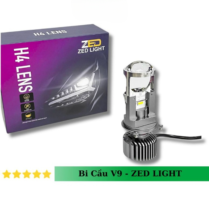 Đèn Pha Bi Cầu V9 Zed Light 60W/H4/12.24V/DC Lắp Zin Cắt Sáng Chống Chói Siêu Bền Bảo Hành 2 Năm ...