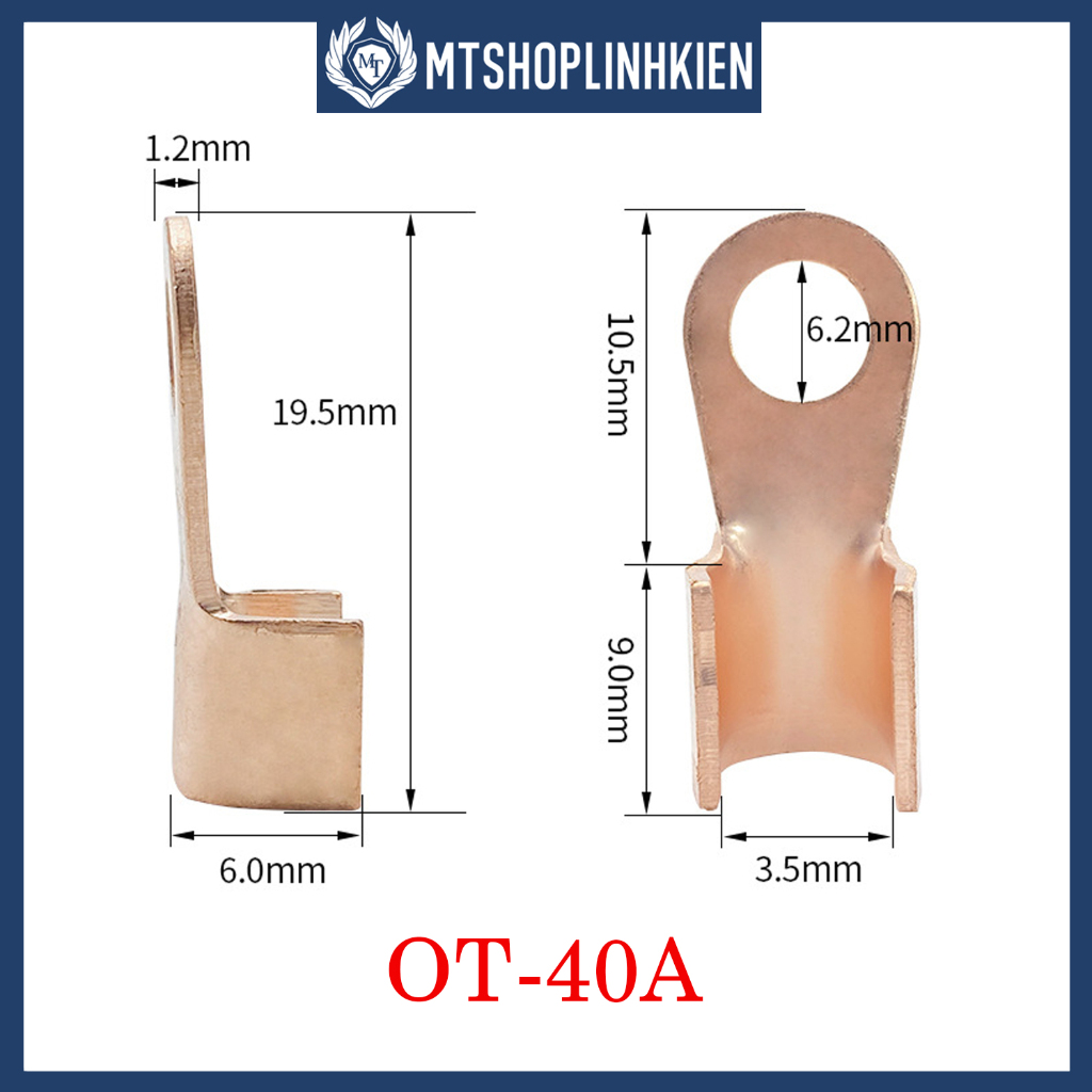 Đầu cos dây điện đồng đỏ OT 10A/20A/30A/40A/50A/60A/80A/100A/200A | Shopee Việt Nam
