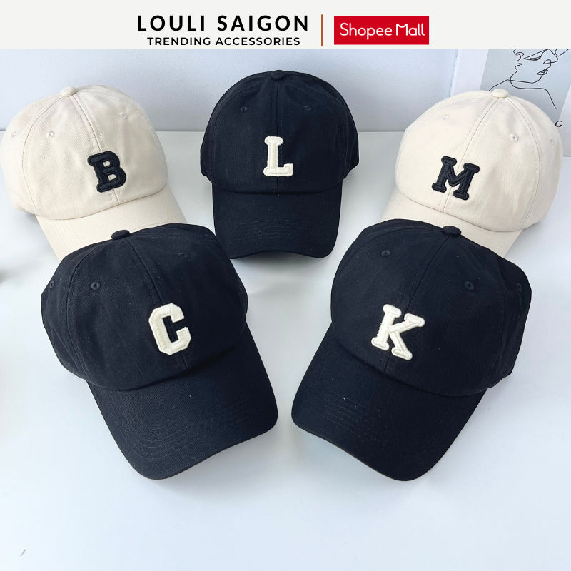 Mũ lưỡi trai LOULI SAIGON thêu nổi chữ cái tên từ A-Z form mềm, Nón kết ...