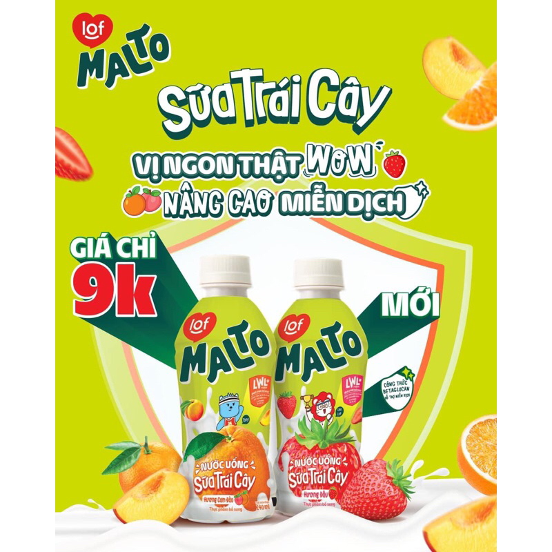 Malto sữa trái cây chai 240ml | Shopee Việt Nam