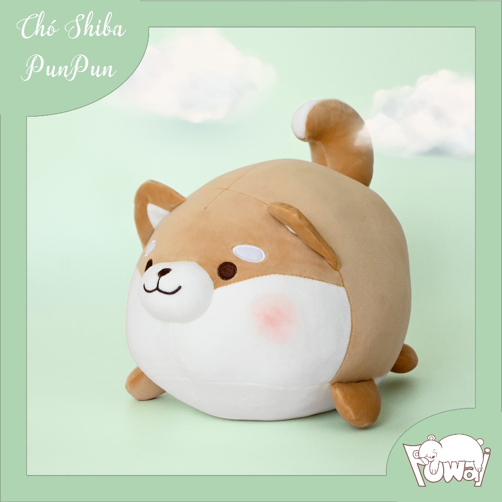 Gấu bông Chó Shiba PunPun béo tròn, mềm mại, núng nính | Shopee Việt Nam
