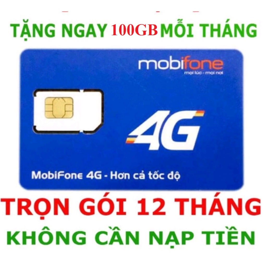 Sim 4G MOBIFONE MIỄN PHÍ 12 THÁNG - 100GB/THÁNG ( Có Esim) | Shopee ...