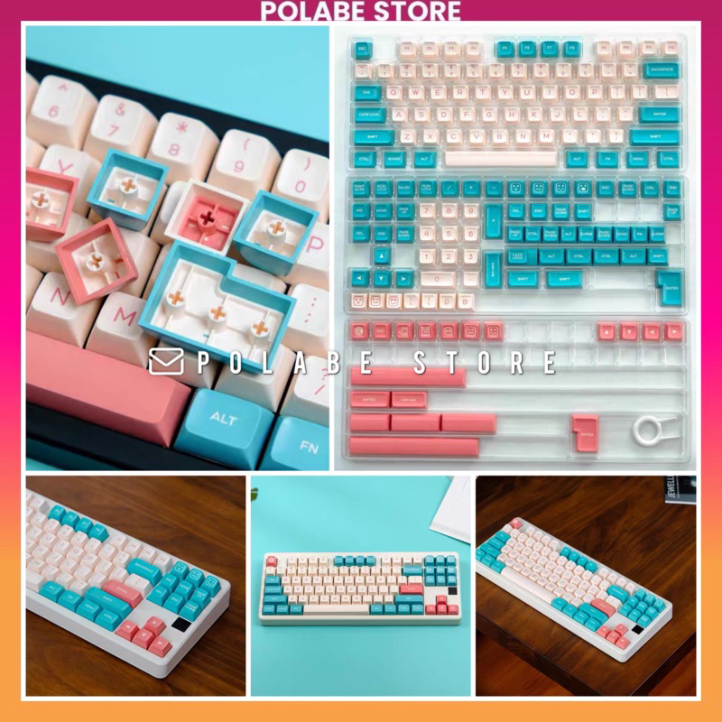 Keycap White on Black Fishing EVA QXA Profile PBT 2 shot bàn phím cơ ...