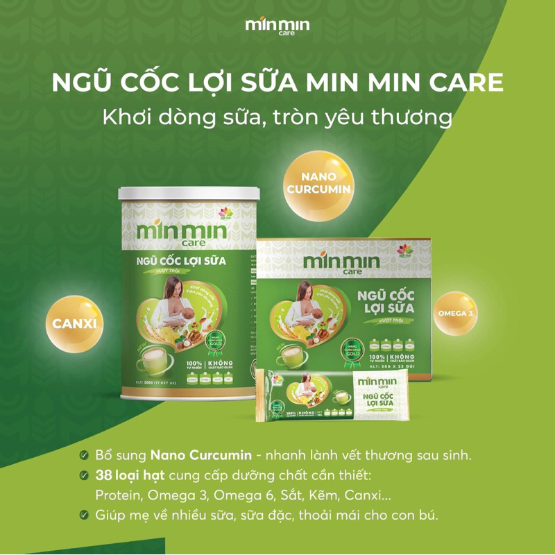 10 hộp Ngũ cốc lợi sữa minmin care 38 hạt | Shopee Việt Nam