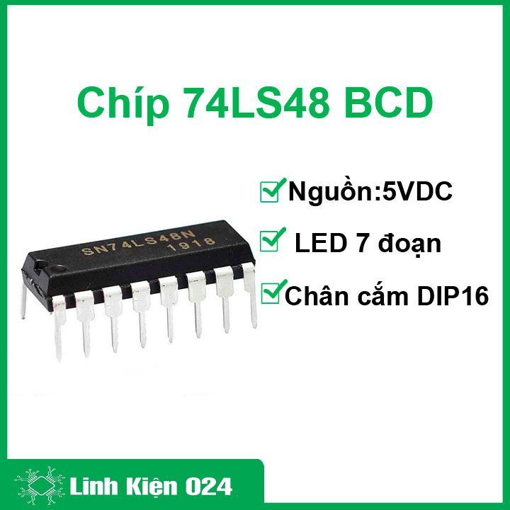 Chíp 74LS48 BCD to 7-segment Decoder/Driver DIP16 | Shopee Việt Nam