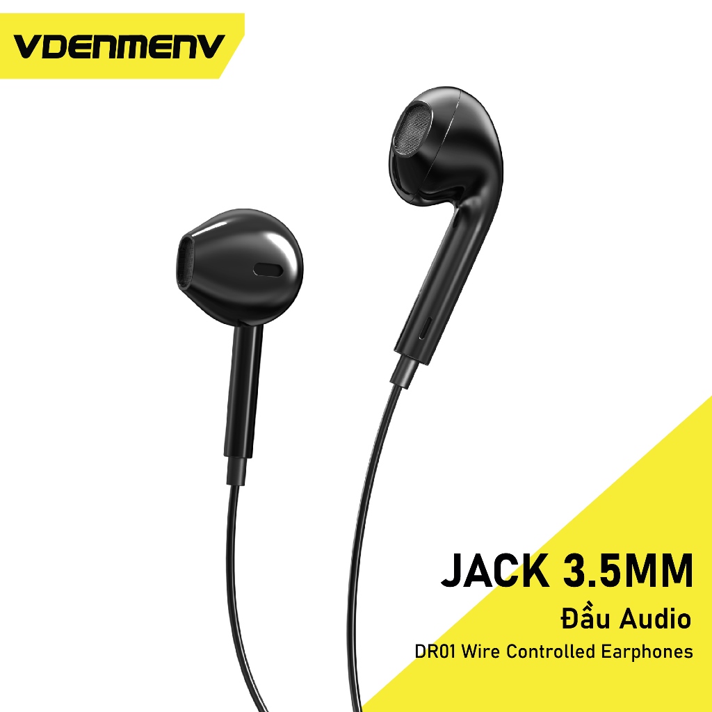 Tai Nghe Có Dây Jack 3.5mm VDENMENV DR01 Nút Bấm Điều Khiển Chức Năng, Thiết Kế Đơn Giản ...