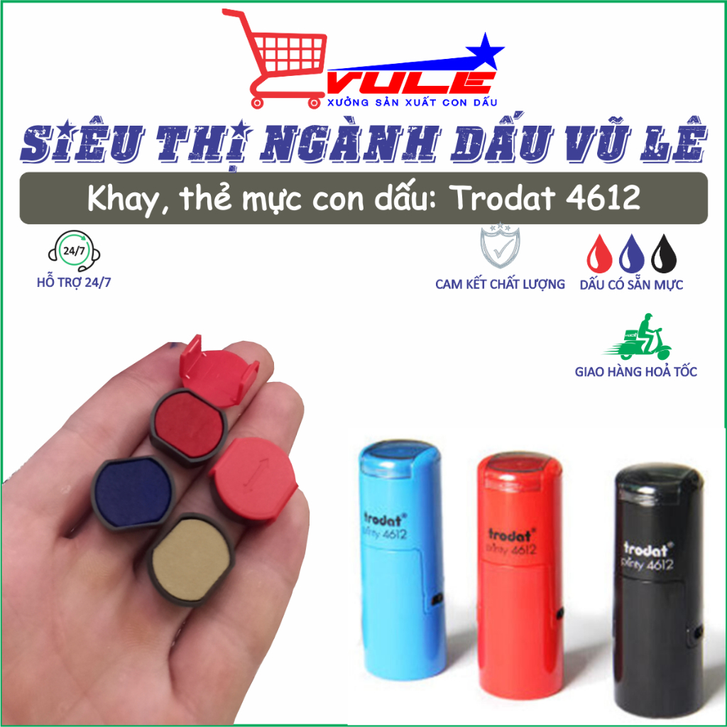 Khay, thẻ mực dùng cho dấu Trodat 4612 ( 6/4612 ) | Shopee Việt Nam