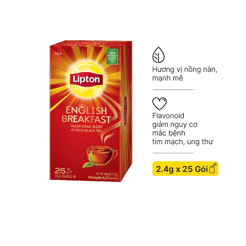 Trà Lipton Anh Quốc English Breakfast 2.4g | Shopee Việt Nam