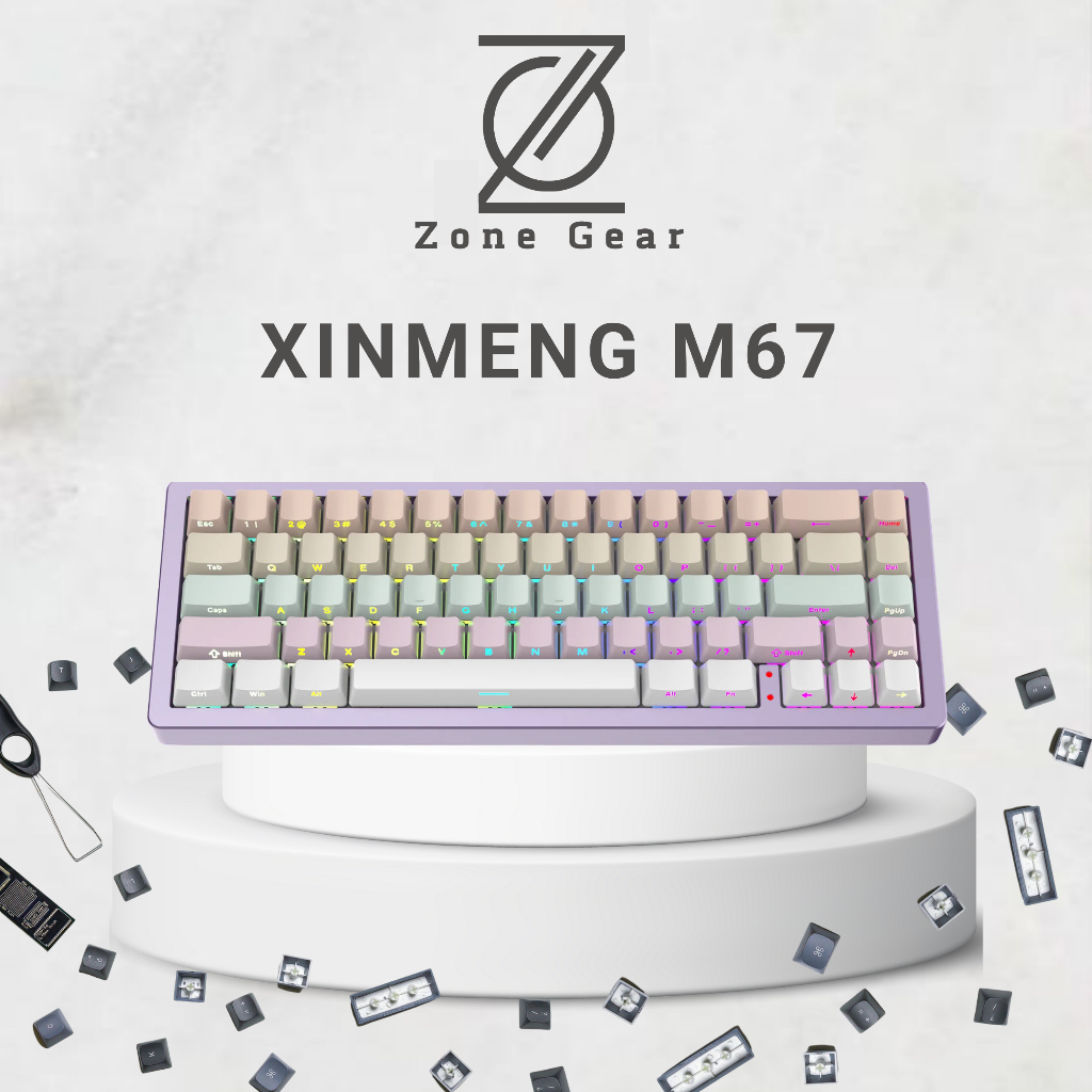 Bàn phím cơ không dây Xinmeng M67 - 3 mode kết nối - hotswap | Shopee ...