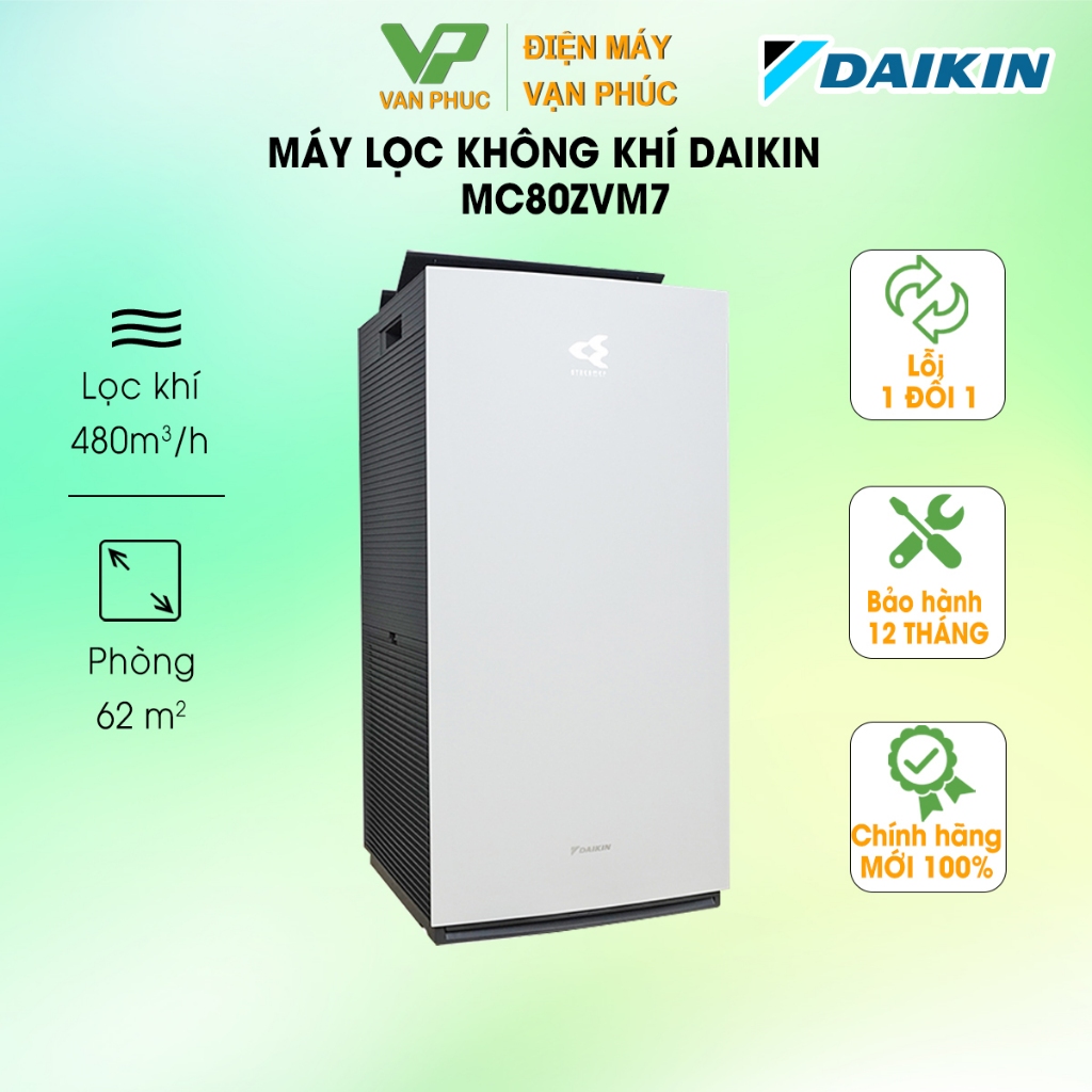 Máy lọc không khí Daikin MC80ZVM7 dùng 62m2, Twin Streamer, màng lọc 10 ...