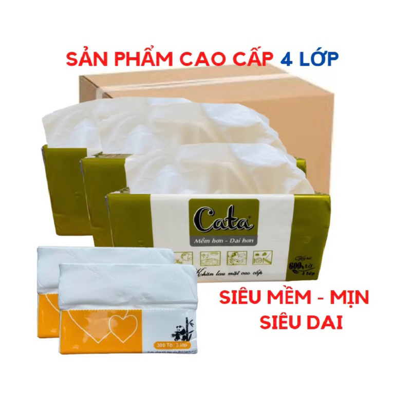 Giấy rút Cata cao cấp 4 lớp (Bịch 10 gói) | Shopee Việt Nam