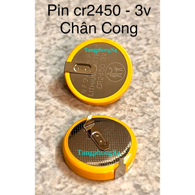 Pin cr2450 , 3v loại có 2 chân để hàn , chân cong và chân thẳng ,giá 1 ...
