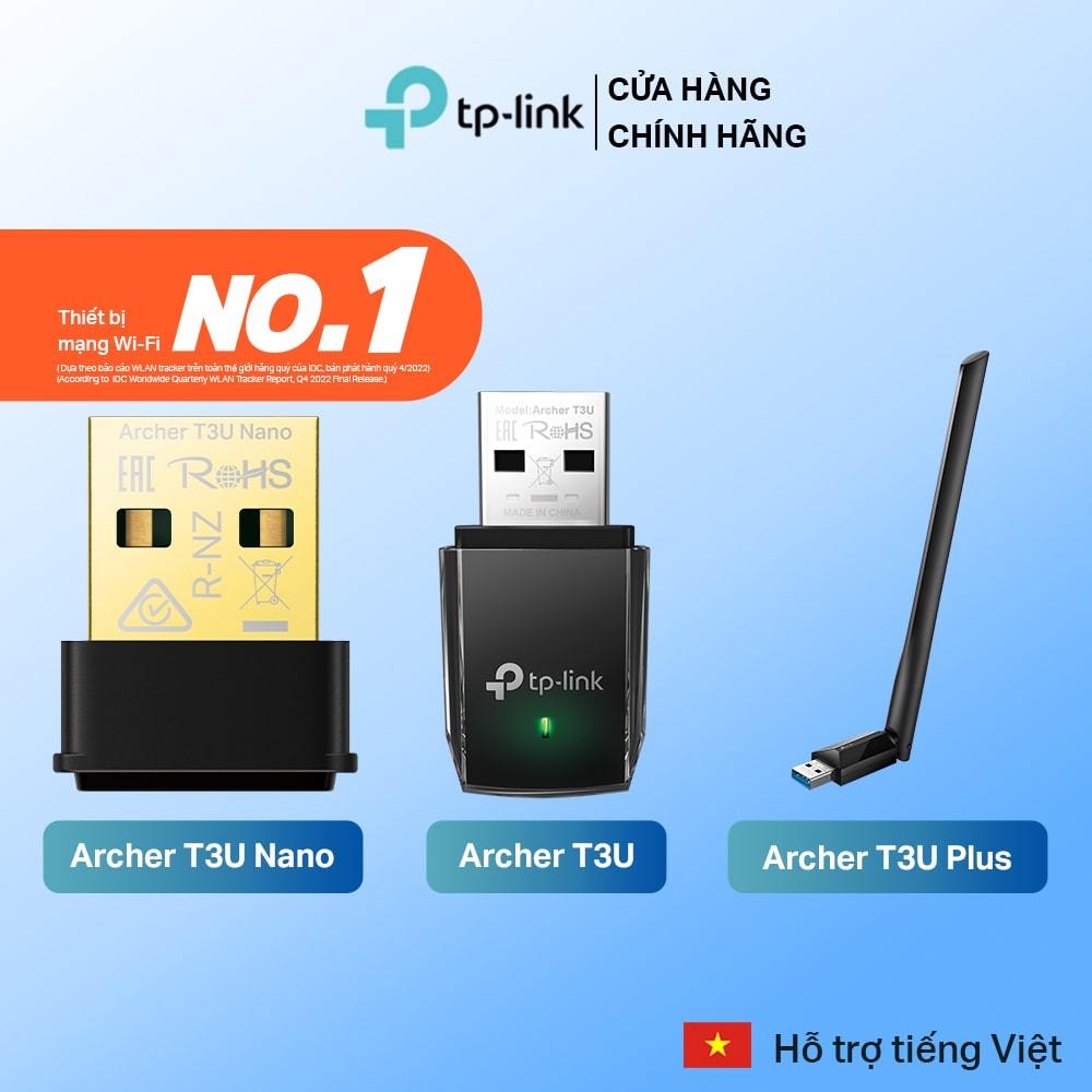 Bộ Chuyển Đổi USB Wifi TP-Link Archer T3U / T3U Plus / T3U Nano Chuẩn AC 1300Mpbs | Shopee Việt Nam