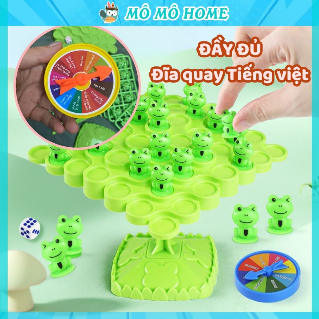 Cây cân bằng ếch TIẾNG VIỆT vui nhộn đồ chơi board game cho bé Mô Mô ...