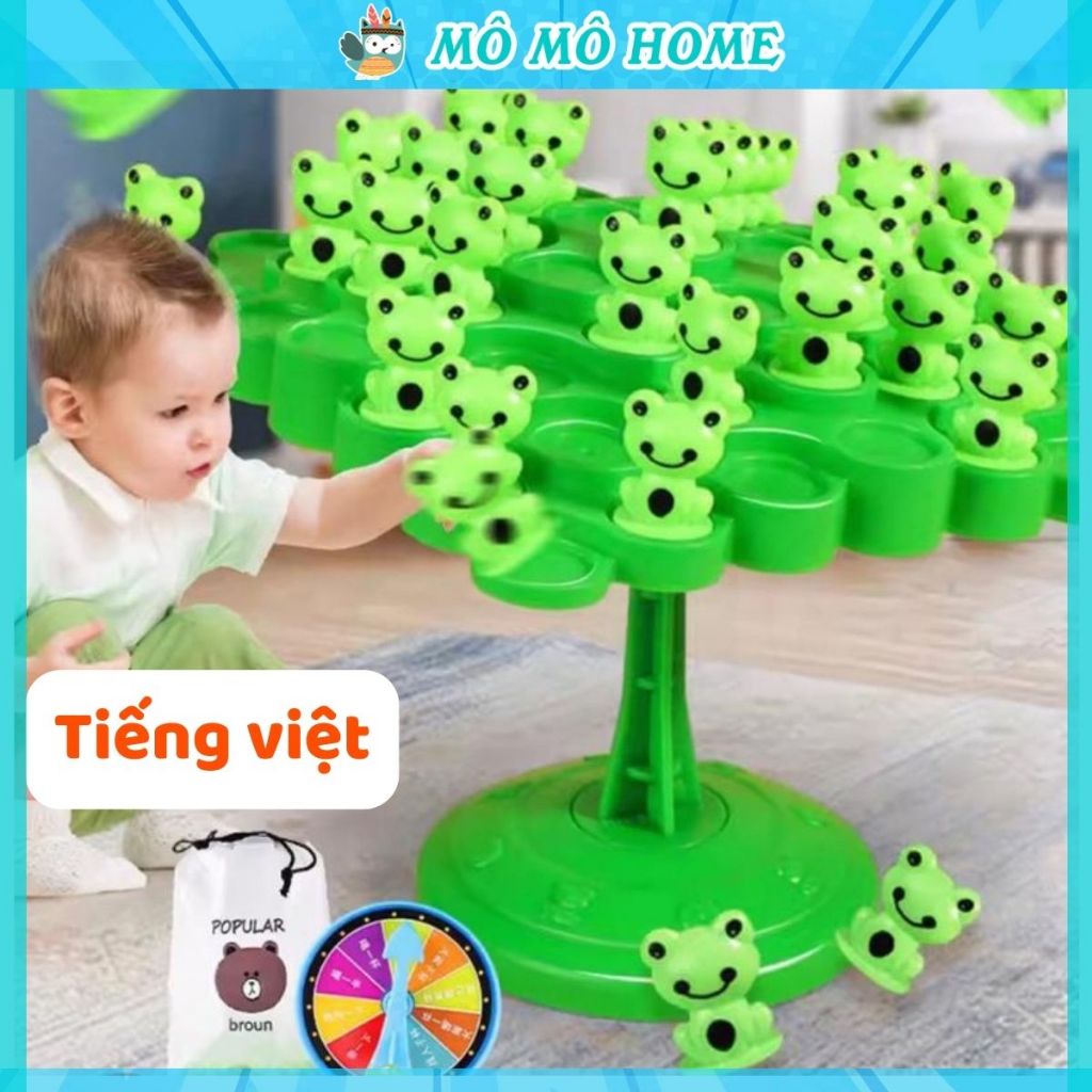 Cây cân bằng ếch TIẾNG VIỆT vui nhộn đồ chơi board game cho bé Mô Mô ...