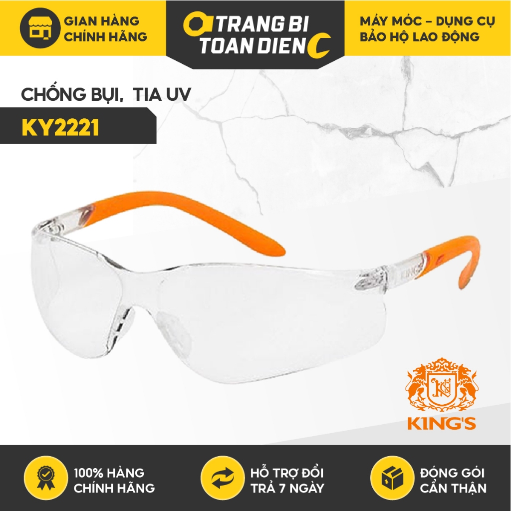 Kính bảo hộ King's KY2221, Kính chống bụi đi đường chống tia UV, chống bám hơi nhập khẩu chính ...