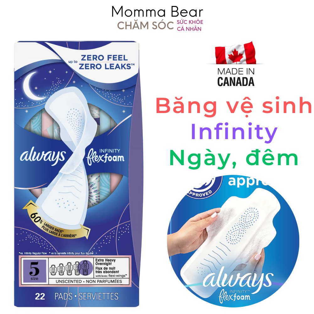 Băng vệ sinh Always Infinity, ban ngày, ban đêm, có cánh, siêu mỏng ...