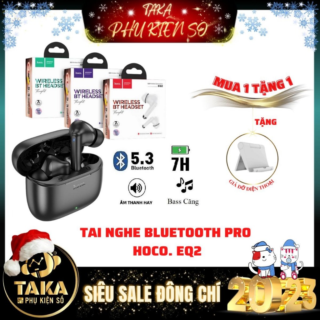 Tai Nghe Bluetooth Pro Chính Hãng Hoco. EQ2 Pin 7H Wireless 5.3 âm ...