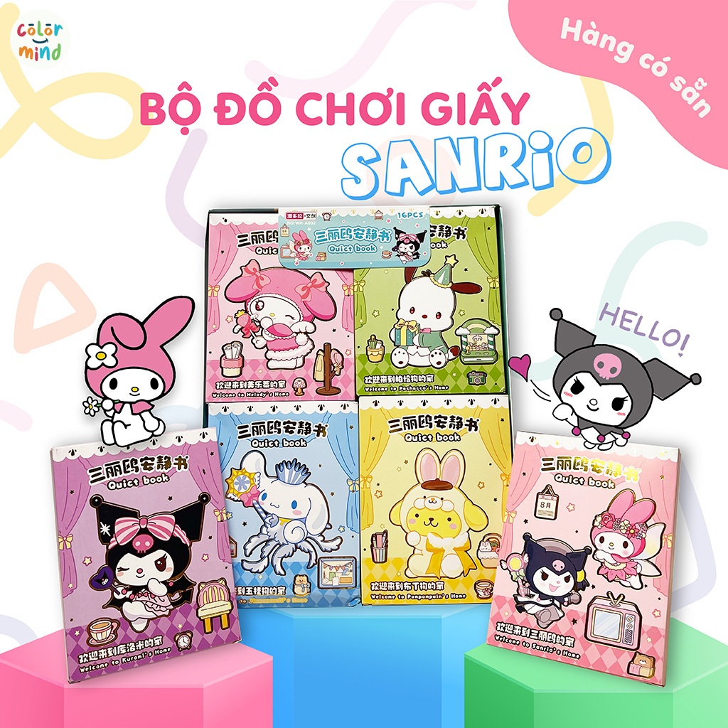 Bộ đồ chơi giấy Sanrio Kuromi - My Melody - Pochacco - Pompompurin - Cinnamoroll - Melody ...