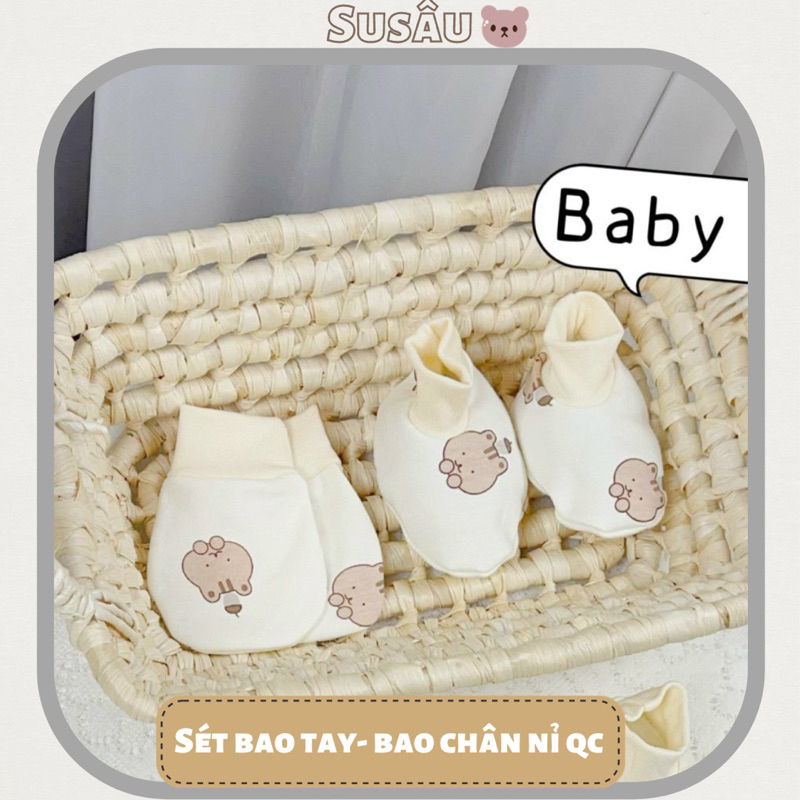 Sét 2 Món Bao Tay Bao Chân Nỉ Hàn Qc Cao Cấp Cho Bé Sơ Sinh | Shopee ...