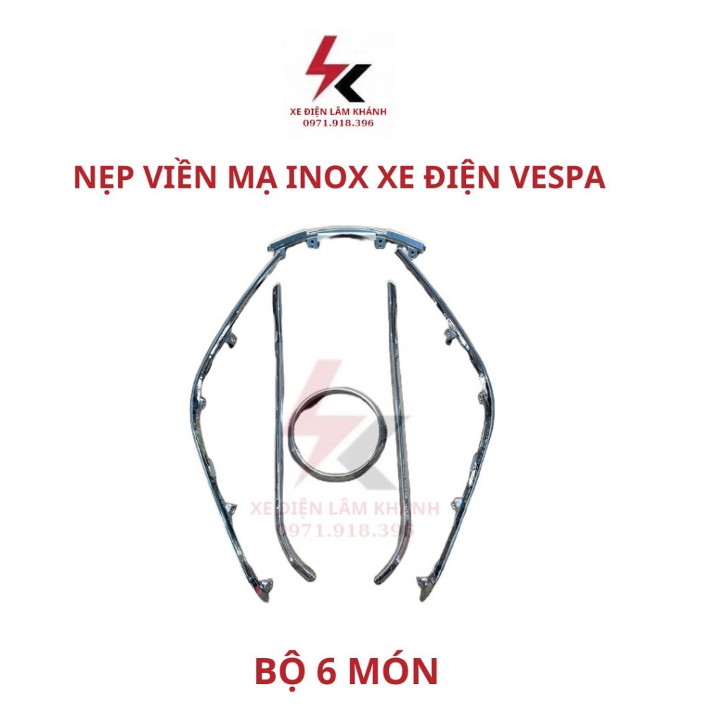 Bộ Trang Trí Nẹp Viền Mạ Inox Xe Điện Vespa (Có Bán Lẻ) - Lâm Khánh E-Bike Shop | Shopee Việt Nam