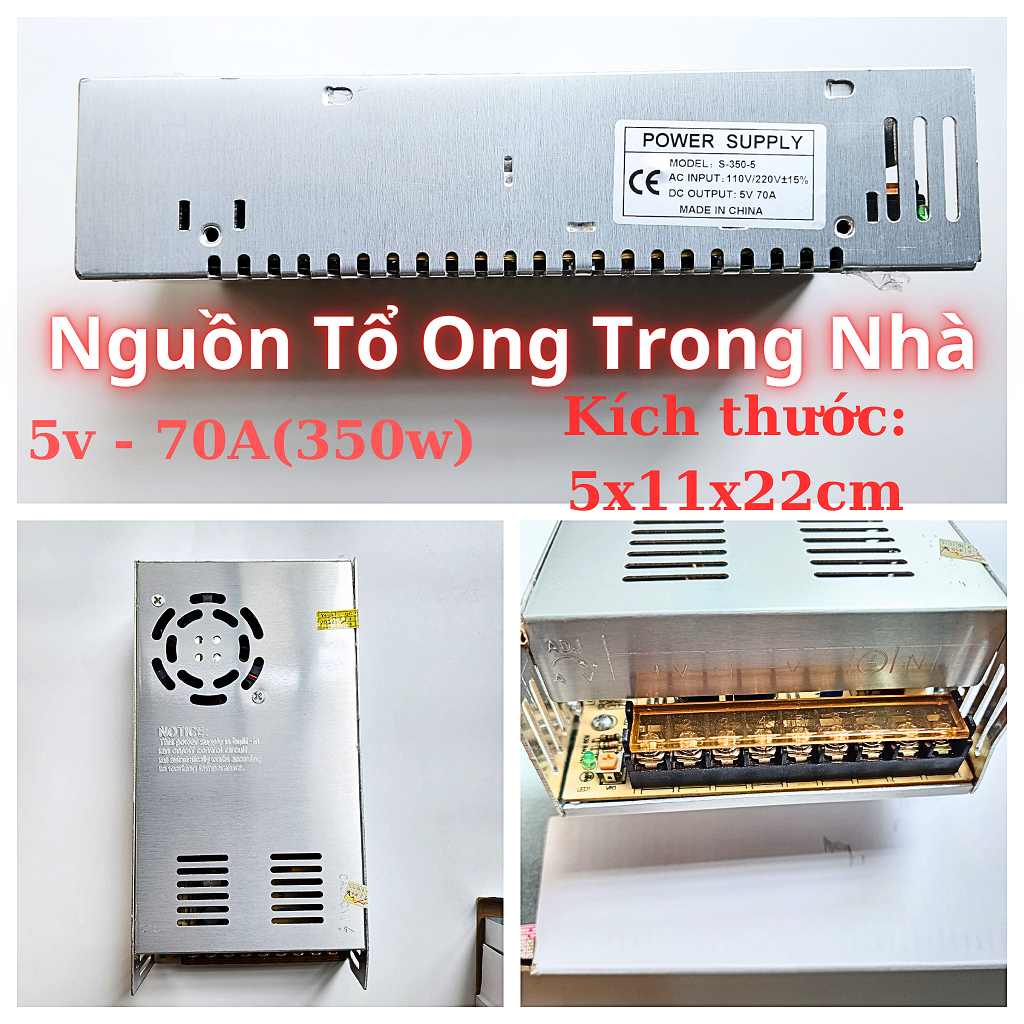 Bộ Chuyển Đổi Nguồn 220v qua 5v, tổ ong 10A - 20A - 40A - 50A - 70A (có quạt tản nhiệt) | Shopee ...