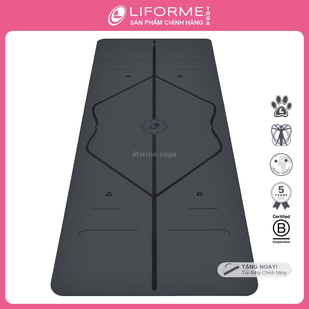Thảm tập yoga Liforme Classic - Grey | Shopee Việt Nam
