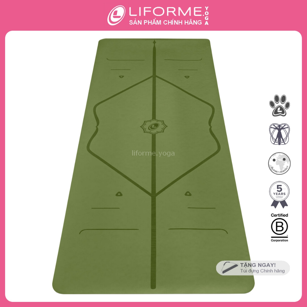 Thảm tập yoga Liforme Classic - Olive | Shopee Việt Nam