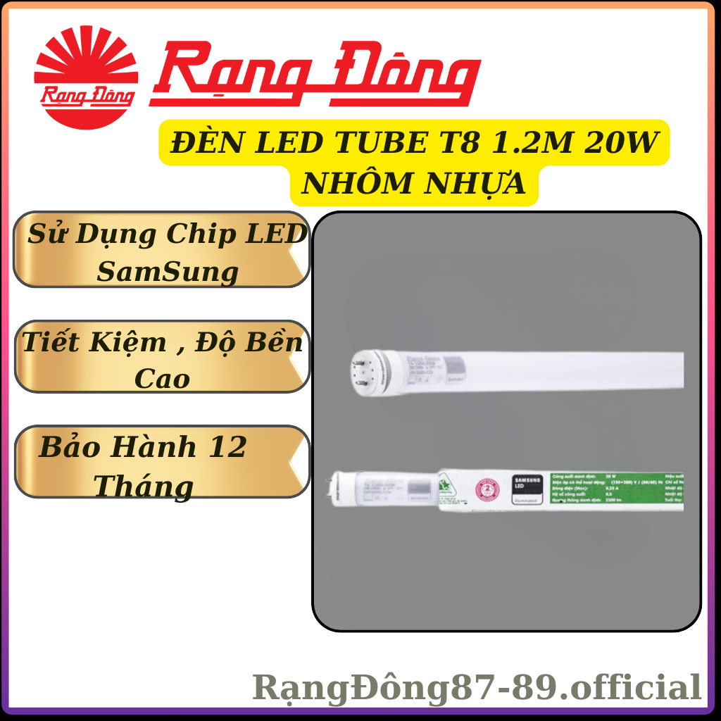 Bóng đèn LED Tuýp T8 1.2m 20w nhôm nhựa, siêu sáng, tiết kiệm điện, Model: LED TUBE T8 120/20w ...