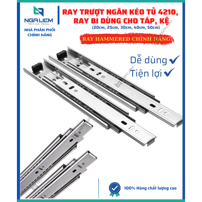 Ray Trượt Ngăn Kéo Tủ 2T, 2T5, 3T, 4T, 4T5, 5T - Ray Bi HAMMERED 4210 ...