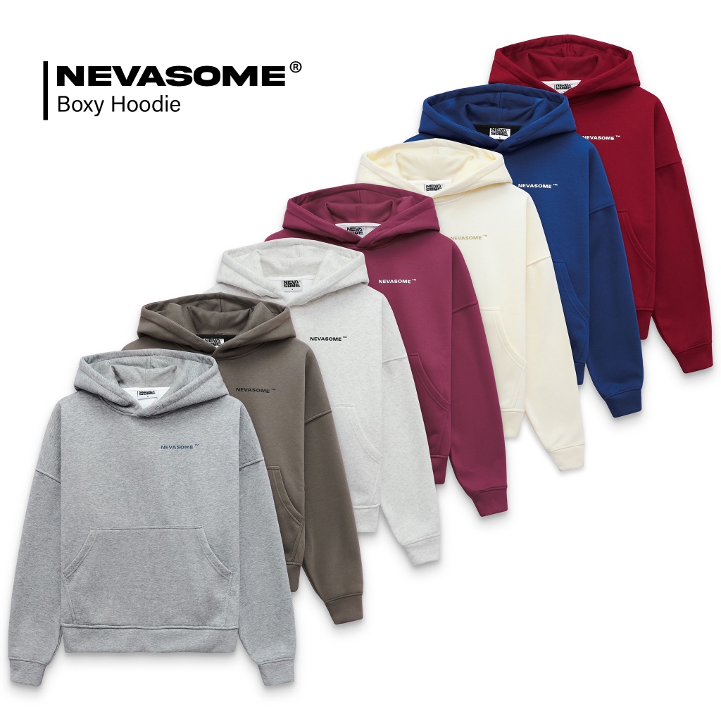 Áo Hoodie Form Boxy Local Brand NEVASOME Basic Cotton Lót Lông Cừu ...