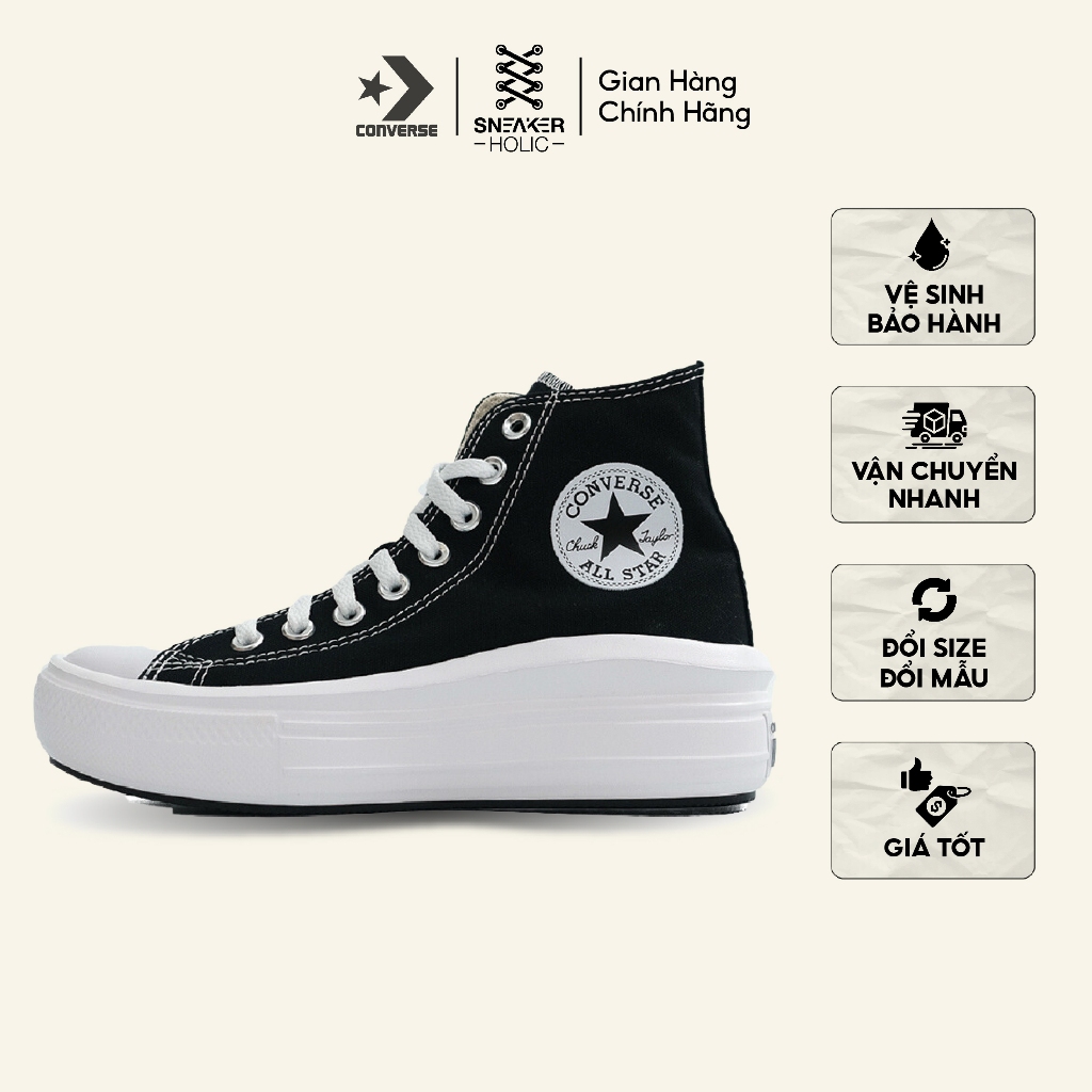 Giày Sneaker Nam Nữ CONVERSE Chuck Taylor All Star Move High Black ...