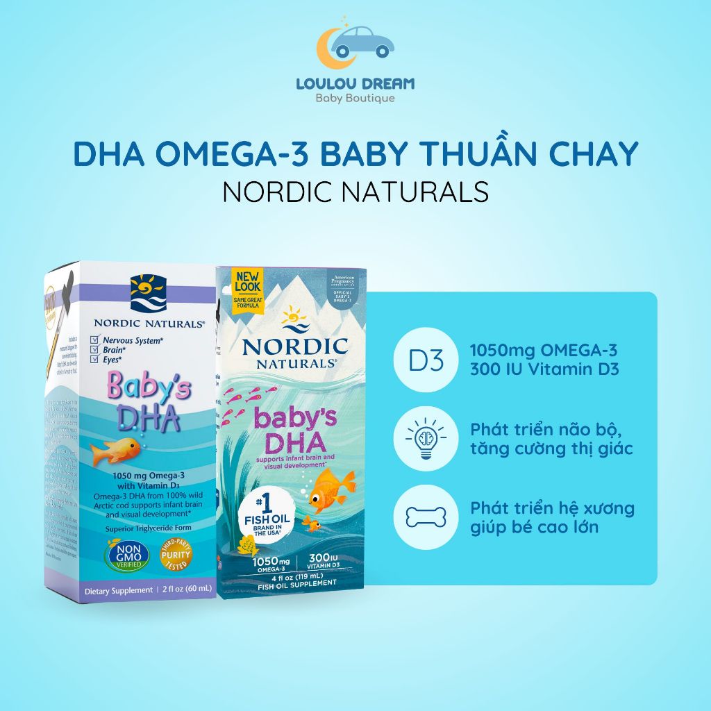 DHA Omega3 kèm vitamin D3 Nordic Naturals cho bé từ sơ sinh - 60ml ...