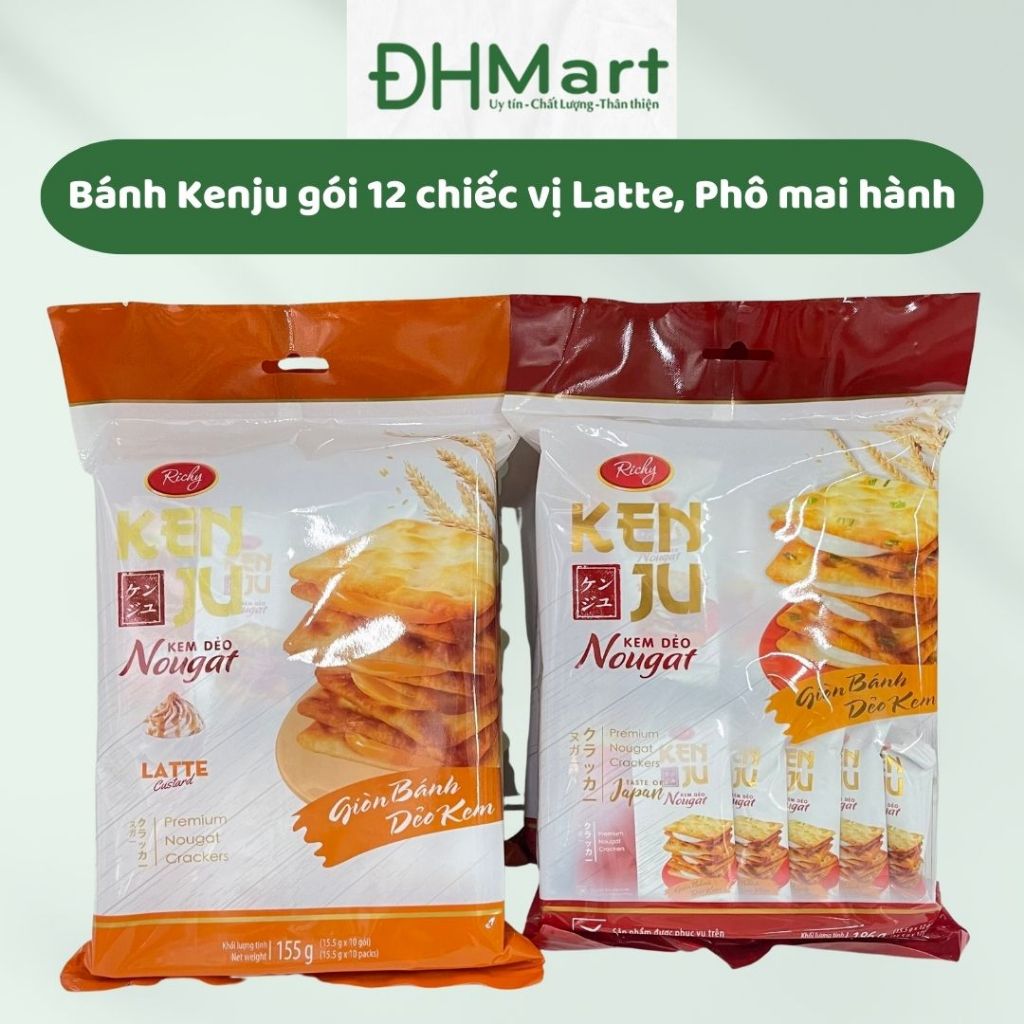 Bánh Richy Kenju vị quy hành kem dẻo, Latte Custard kem dẻo nougat túi ...